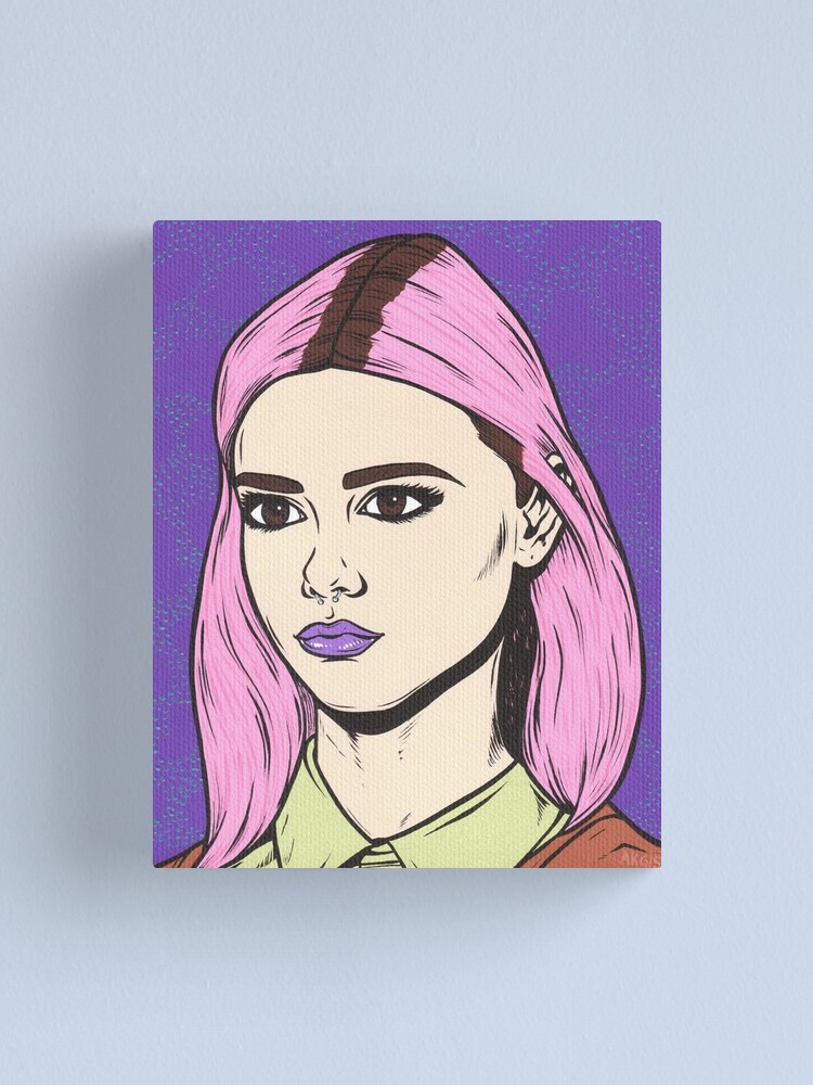 "Pink Comic Girl" Canvas Print for Sale by turddemon | Redbubble