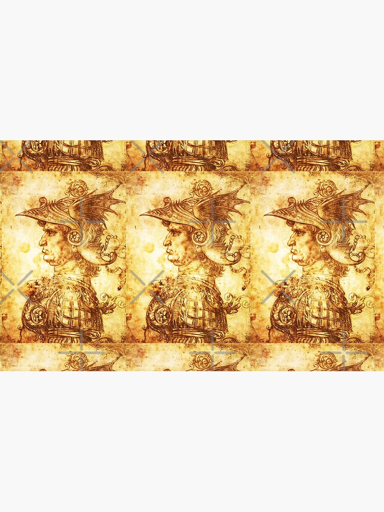 "WARRIOR PROFILE IN DRAGON HELMET Sepia Drawing Leonardo Da Vinci" Mug ...