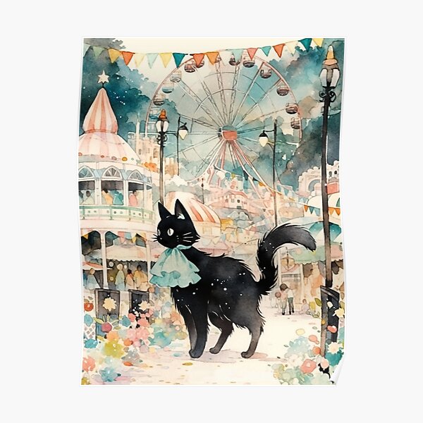 "The Carnival Cat" Poster for Sale by negAIprincess | Redbubble