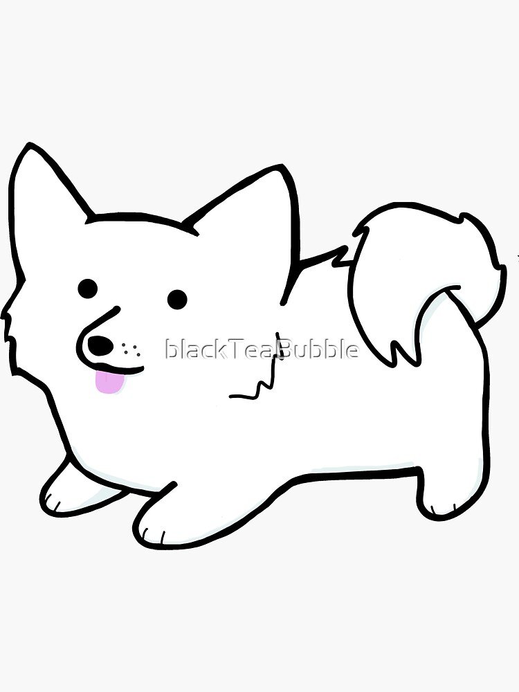 "Chibi Happy Samoyed" Sticker for Sale by blackTeaBubble | Redbubble