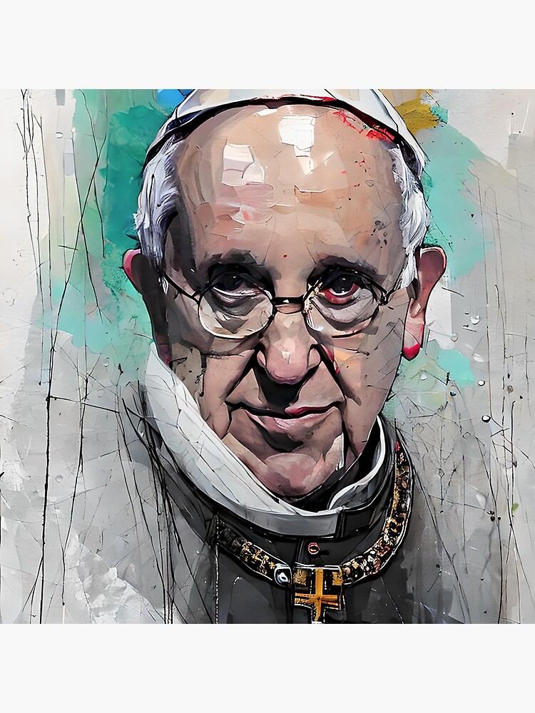 "portrait of Pope Francis" Sticker for Sale by bogfl | Redbubble