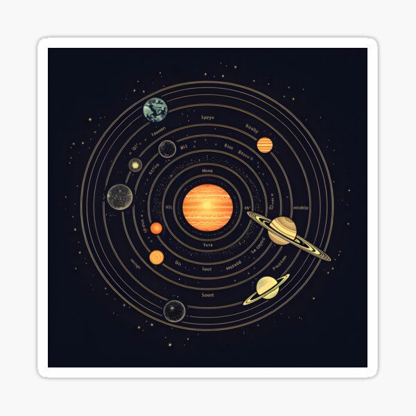 "Solar System" Sticker for Sale by valebettins | Redbubble