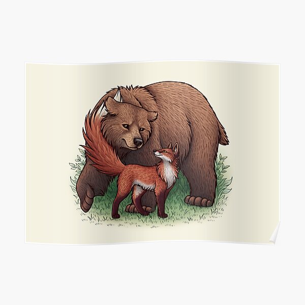 "Bear & Fox" Poster for Sale by Lyndsey Keppel-Green | Redbubble