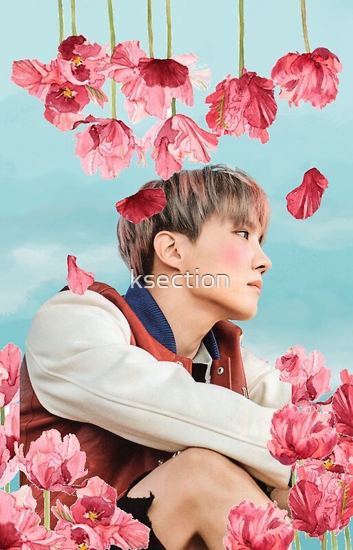 "J-Hope BTS Pastel Flowers v2" by ksection | Redbubble