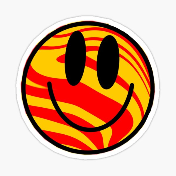 "Yellow and Red Smiley Face" Sticker for Sale by BejeweledJules | Redbubble
