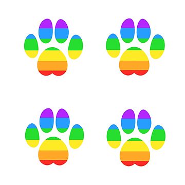 "LGBT rainbow Pride Paw Flag Pack" Sticker for Sale by Teho Tune ...