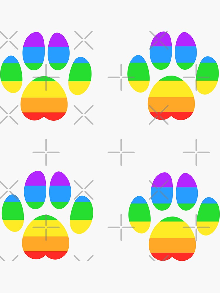 "LGBT rainbow Pride Paw Flag Pack" Sticker for Sale by Teho Tune ...