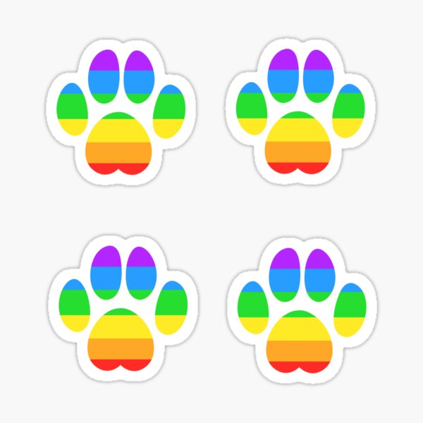 "LGBT rainbow Pride Paw Flag Pack" Sticker for Sale by Teho Tune ...