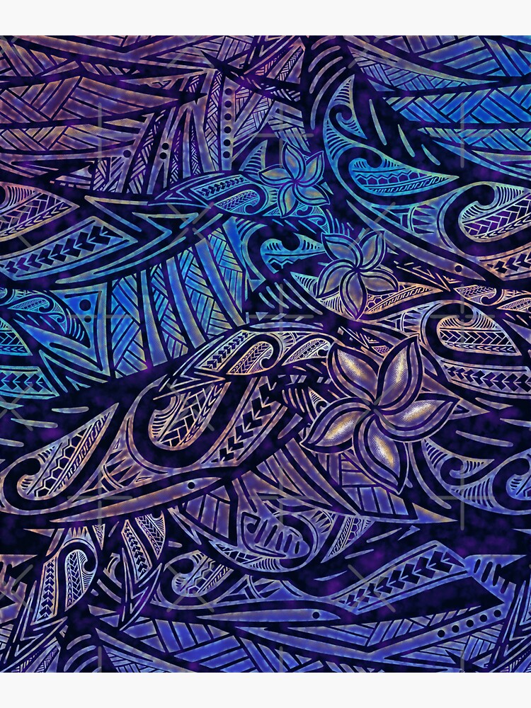"Blue Ocean Shimmer- Hawaiian - Samoan - Polynesian Tribal Threads 4429 ...