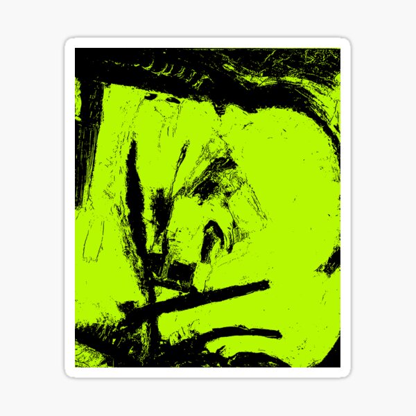 "Black scratches in a green background, abstract art" Sticker for Sale ...