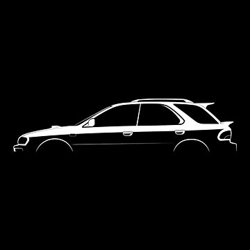 "Subaru Impreza WRX STi Wagon (GF) Silhouette" Art Board Print for Sale ...