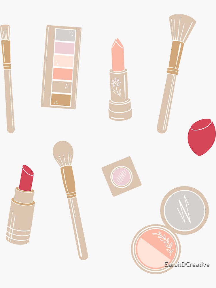 "Glam Makeup Stickers" Sticker for Sale by SarahDCreative | Redbubble