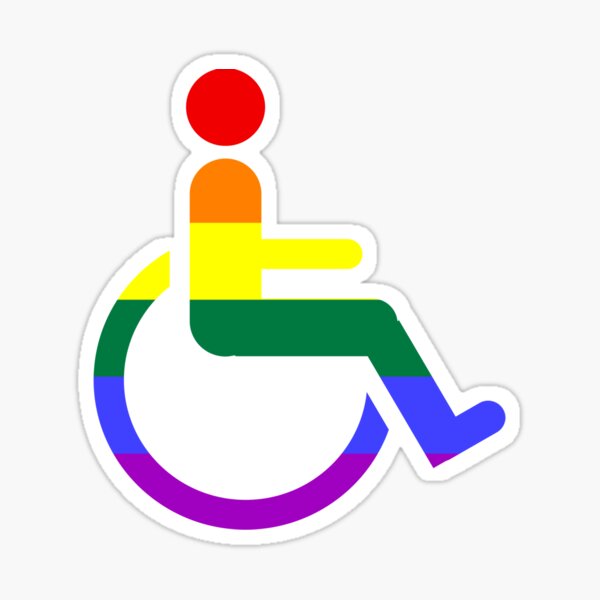 "Disabled LGBTQ Pride" Sticker by lois7eunice | Redbubble