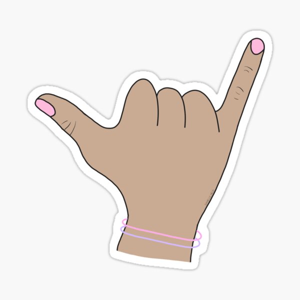 "Shaka Hand Sign" Sticker for Sale by Danielle Official | Redbubble