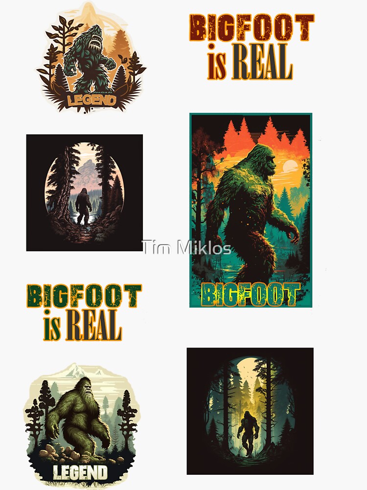 "Bigfoot Sticker Pack Seven Sasquatch Stickers Funny Weird Gift ...