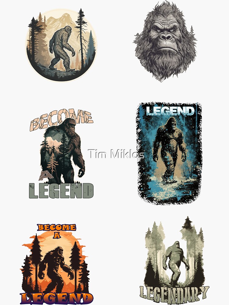"Bigfoot Sticker Pack Sasquatch Six Stickers Funny Weird Hiking Gift ...