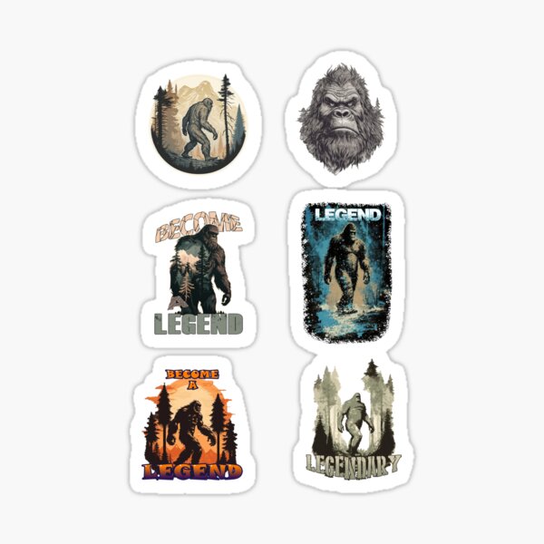 "Bigfoot Sticker Pack Sasquatch Six Stickers Funny Weird Hiking Gift ...