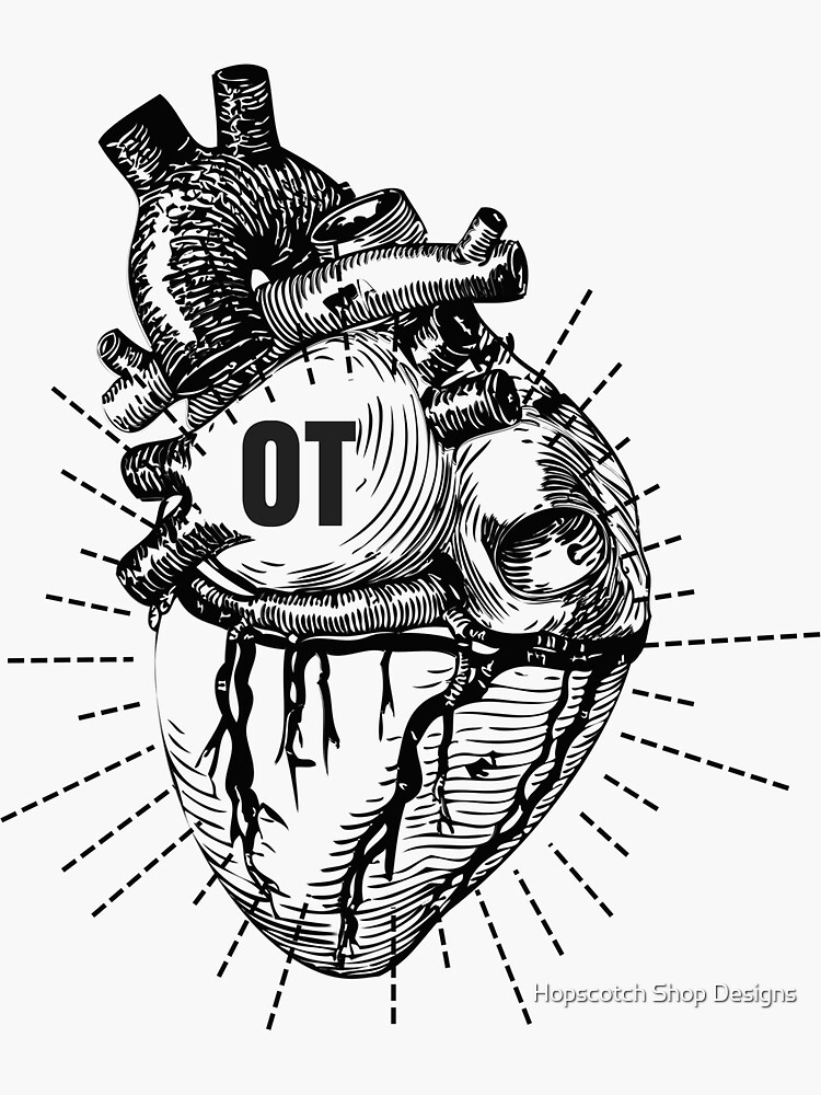 "Occupational Therapy Love OT Anatomical Heart" Sticker by dfitts ...