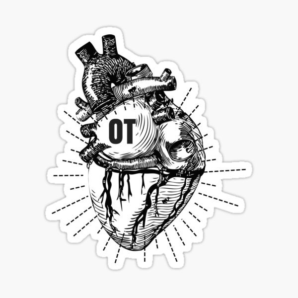 "Occupational Therapy Love OT Anatomical Heart" Sticker by dfitts ...