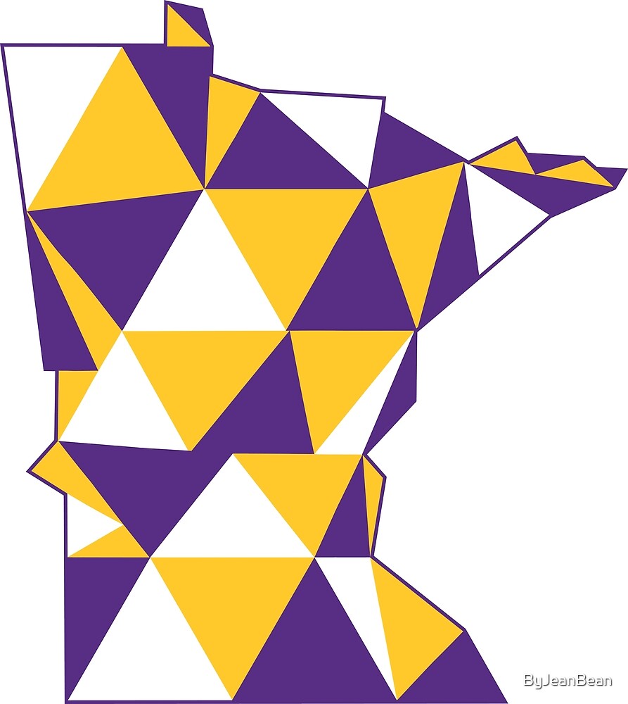 "Minnesota - Gold & Purple - (Larger Image)" by ByJeanBean | Redbubble