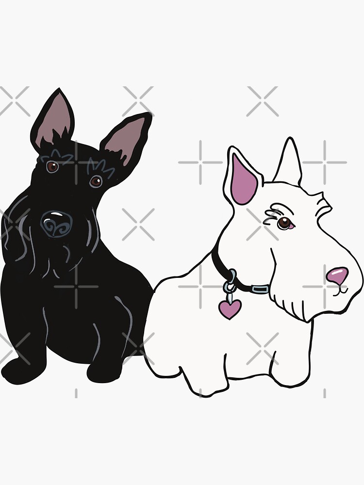 "Scottie Best Friends" Sticker for Sale by Janpaints22 | Redbubble