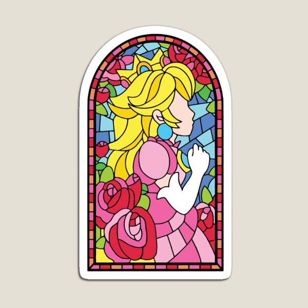"Princess Peach Stained Glass Window" Magnet for Sale by LuisDiaz987 ...