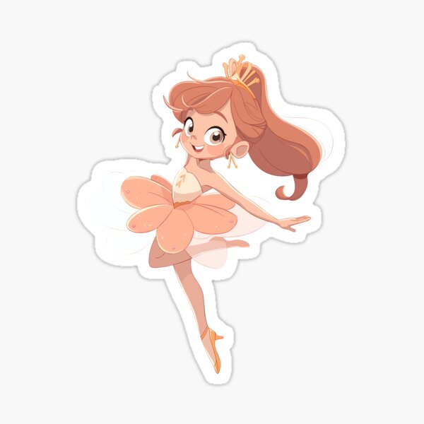 "Cute Cartoon Ballerina Cinderella" Sticker for Sale by EktorStudios | Redbubble