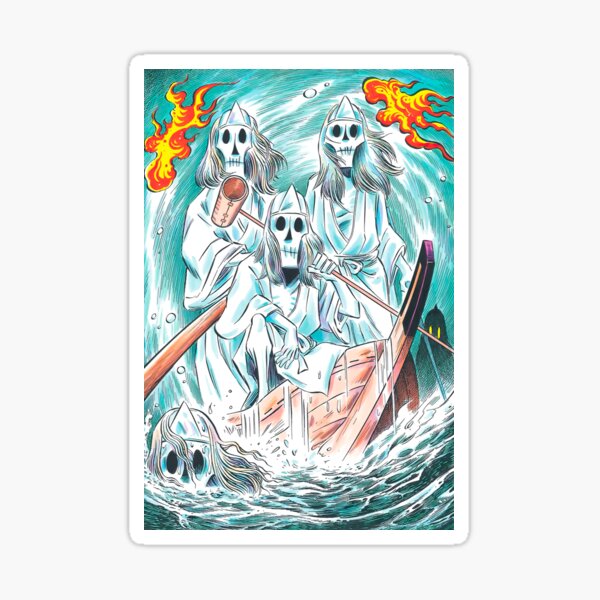 "Funayurei Yokai Ship Ghouls, Vengeful Japan Ghosts at Sea" Sticker for ...
