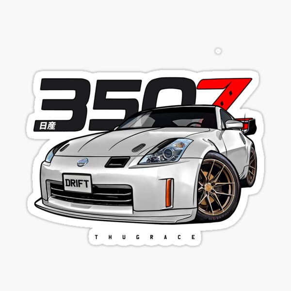 "Car Illustration 350Z " Sticker for Sale by ThugRace Apparels | Redbubble