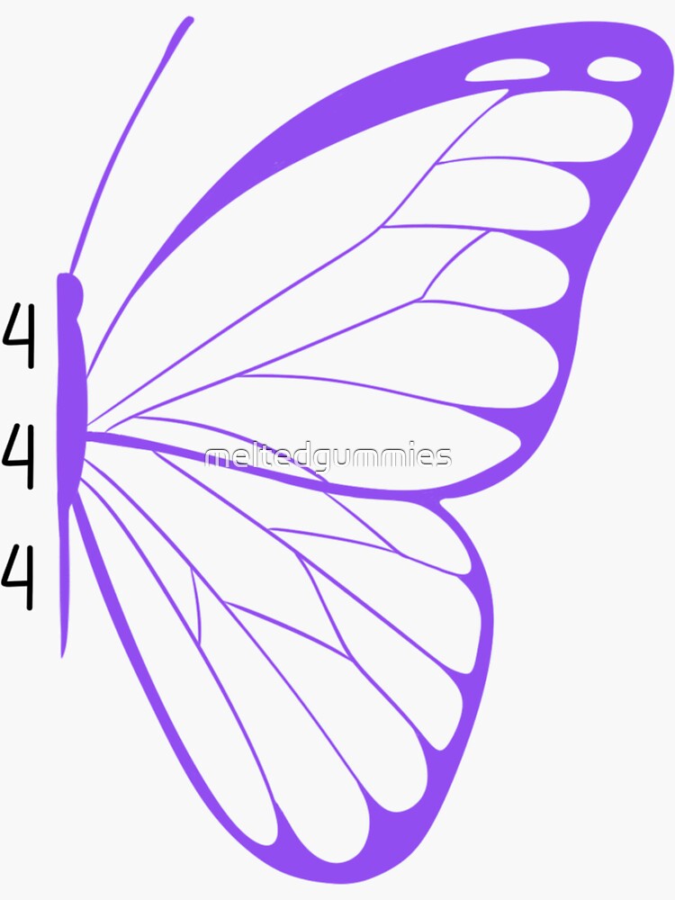 "444 butterfly" Sticker for Sale by meltedgummies | Redbubble