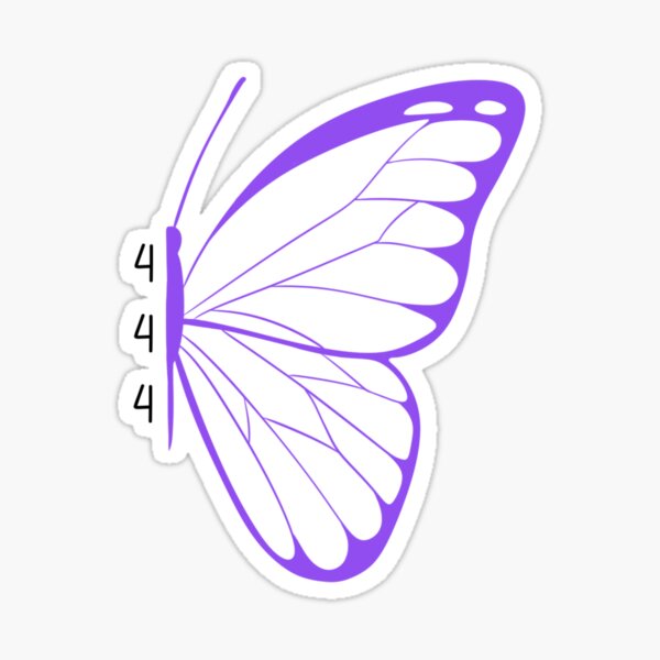 "444 butterfly" Sticker for Sale by meltedgummies | Redbubble