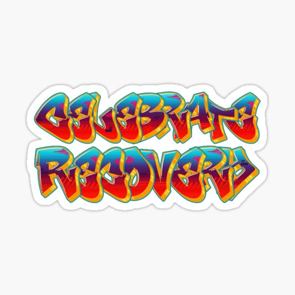 "Celebrate Recovery sunset graffiti" Sticker for Sale by Karen Barrett ...