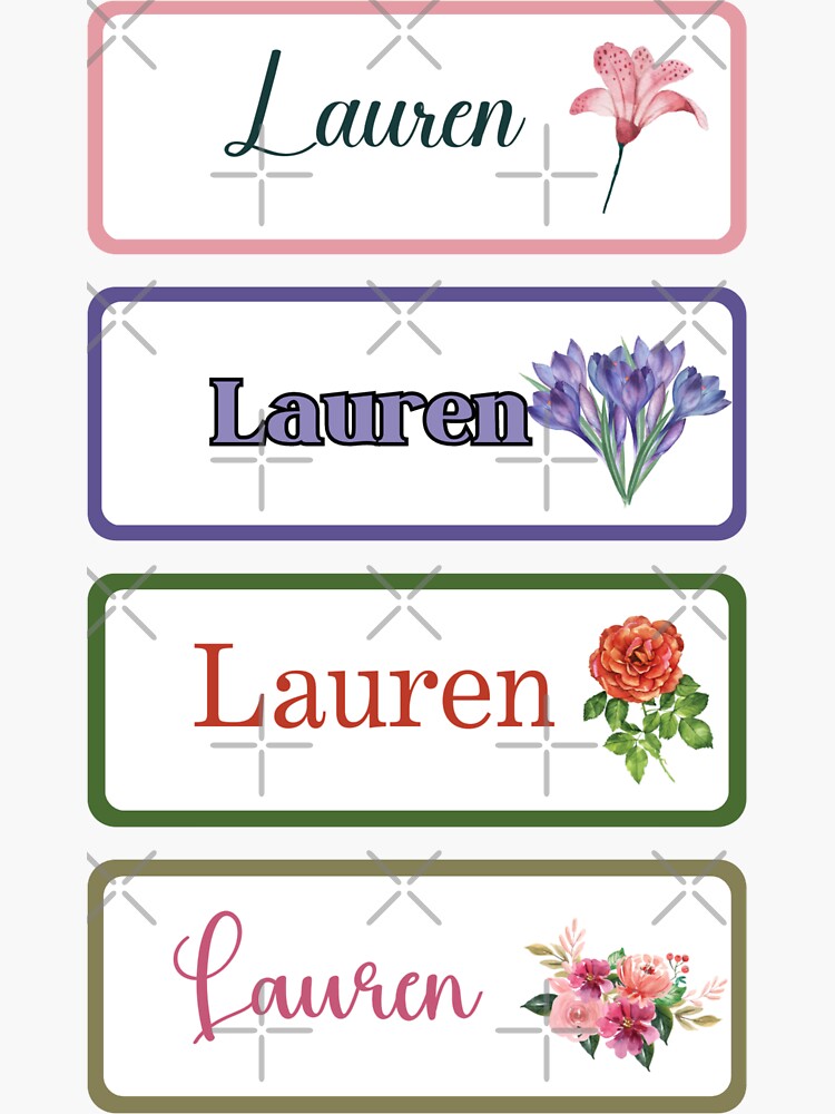 "Lauren Name Sticker Pack" Sticker for Sale by nmalarcher | Redbubble
