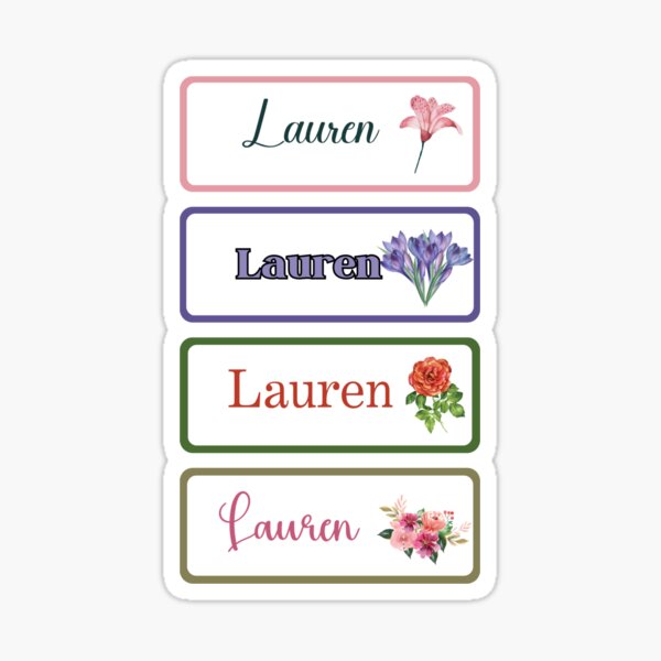"Lauren Name Sticker Pack" Sticker for Sale by nmalarcher | Redbubble