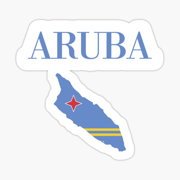 "Caribbean Island Map of Aruba West Indies" Sticker for Sale by ...