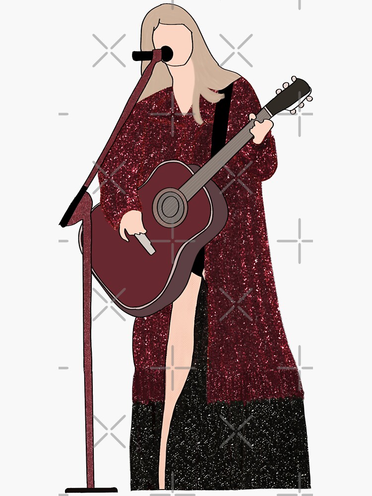 "Taylor Swift The Eras Tour Art Sticker red era costume" Sticker for ...