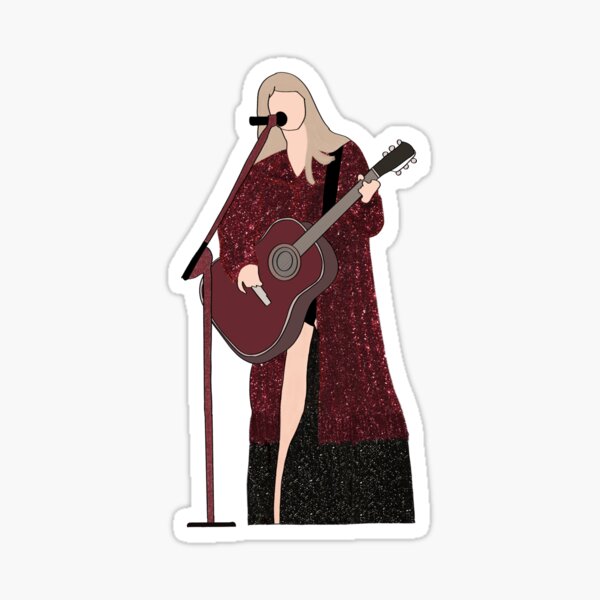 "Taylor Swift The Eras Tour Art Sticker red era costume" Sticker for ...