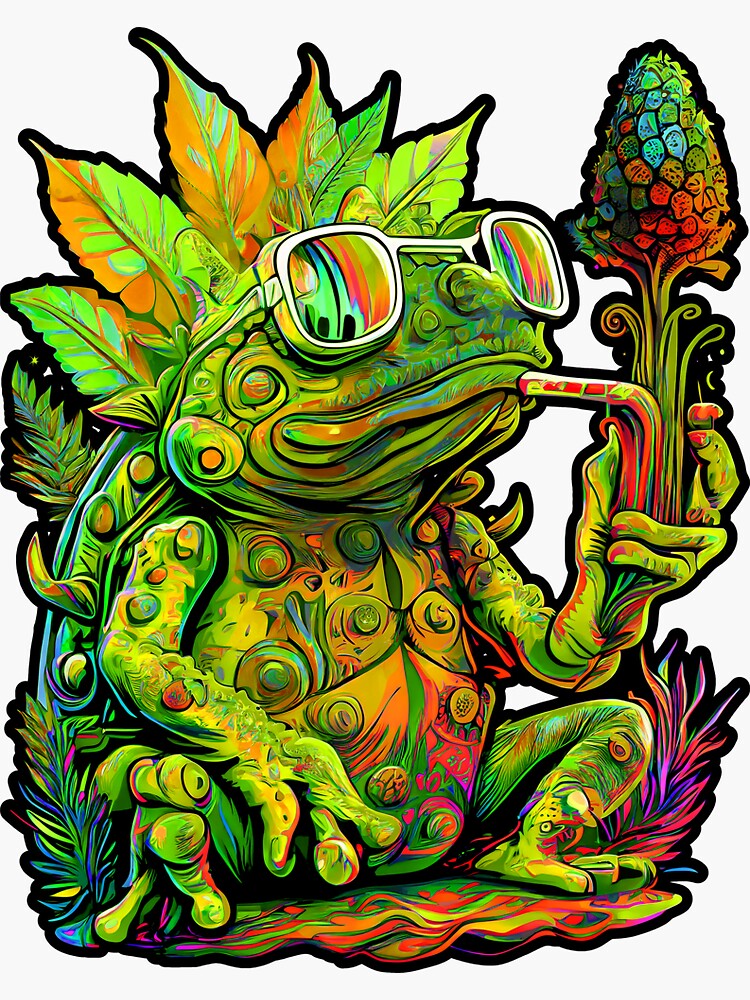 "Trippy Toadstools" Sticker for Sale by DTGwolf | Redbubble