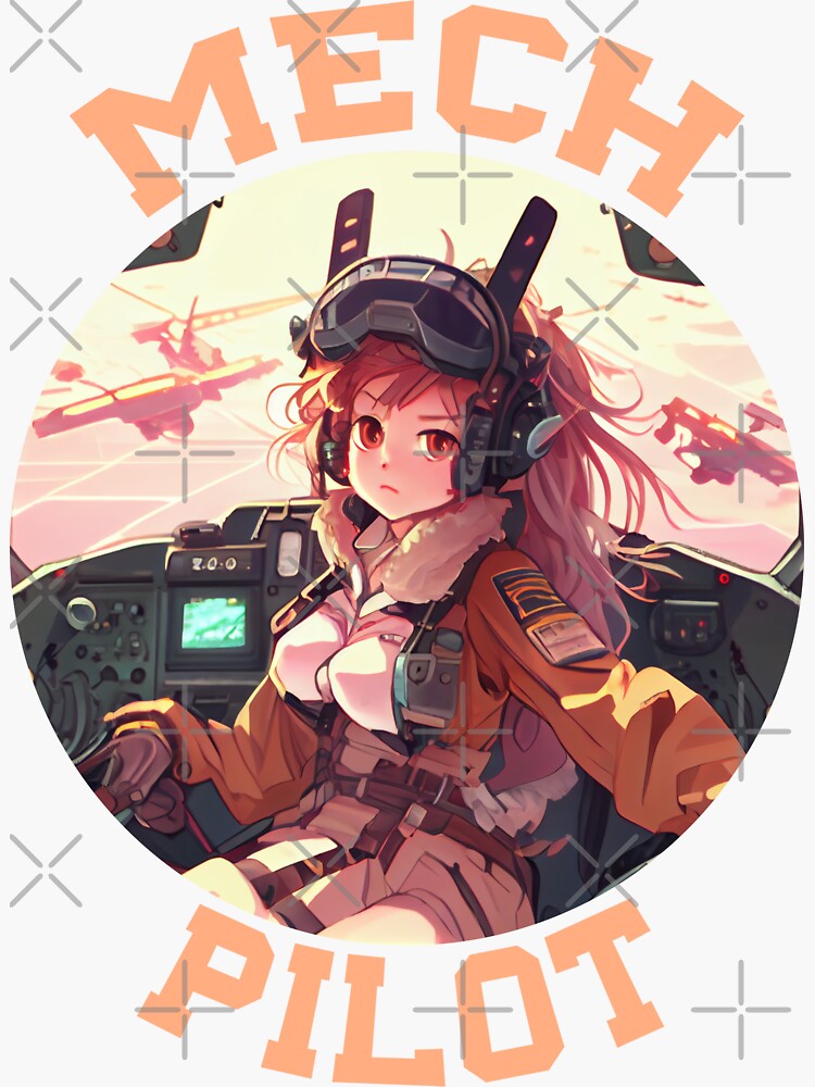 "Anime Girl Mech Pilot" Sticker by AErthur | Redbubble