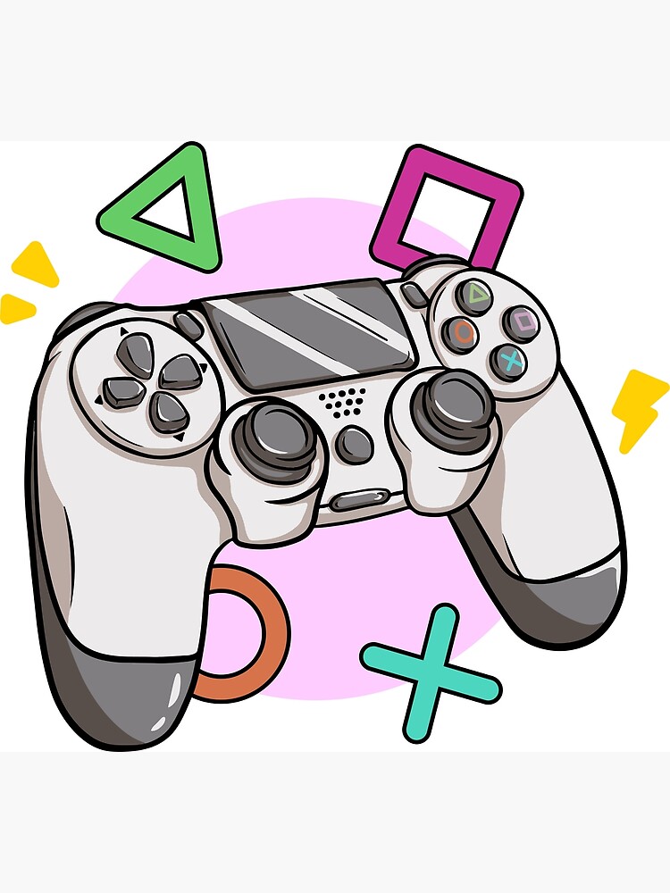 Pop Art Gaming Console with Gaming Symbols Premium Matte Vertical ...