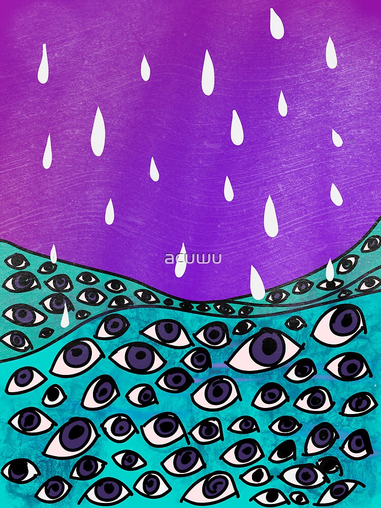 Ocean Trippy Eye Art Trippy Mushroom Eye Holographic Sticker. High