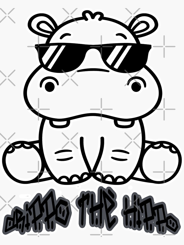 "DRIPPO THE HIPPO " Sticker for Sale by BRIAN PIERRE-ALEXANDER | Redbubble