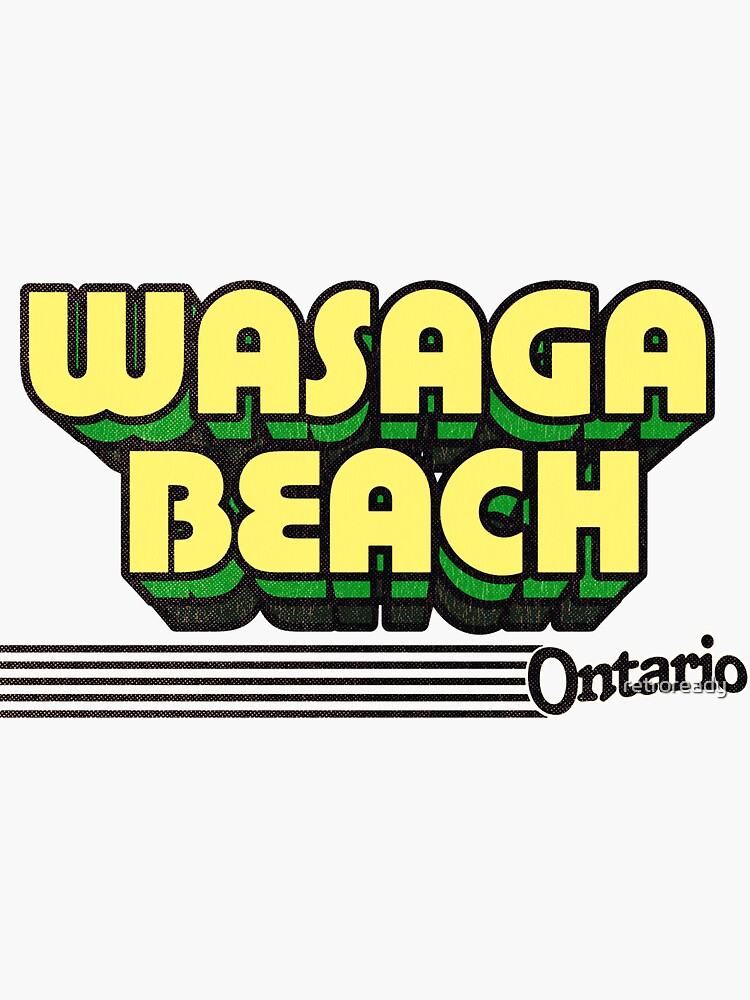 "Wasaga Beach, Ontario | Retro Stripes" Sticker for Sale by retroready ...