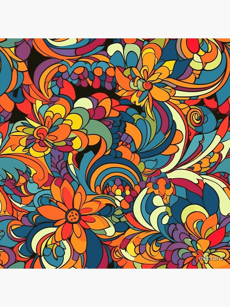 A Vibrant Flower Power Poster From The 70s With Bold Colors, 46% OFF