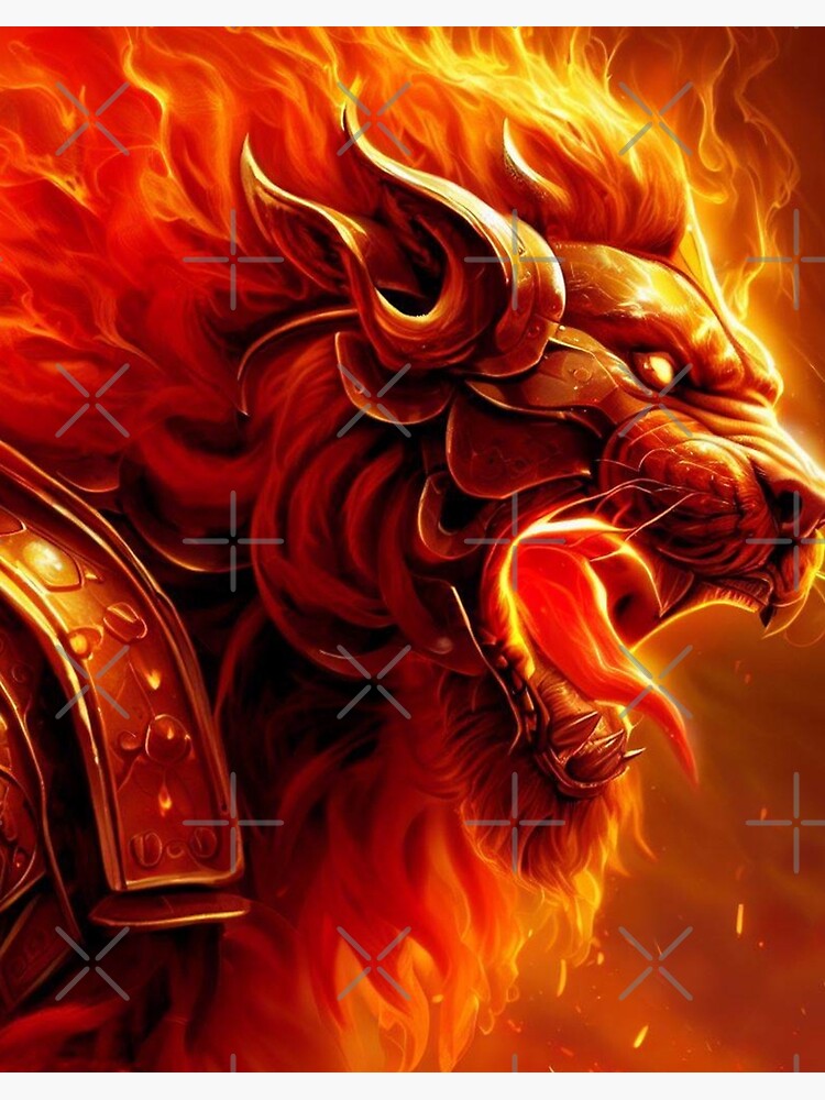 "Powerful Lion on Fire " Art Board Print for Sale by Cr320 | Redbubble