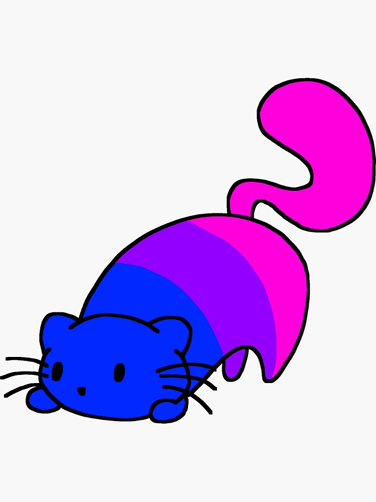 "bisexual cat lgbt" Sticker for Sale by cmxcrunch | Redbubble