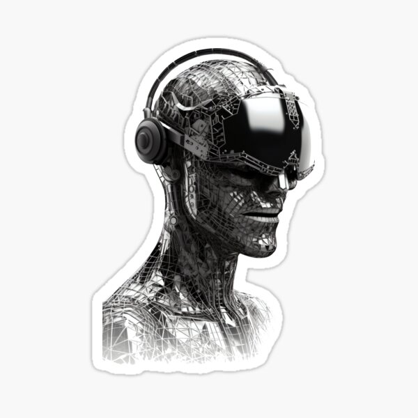 "stylized virtual reality headset" Sticker for Sale by flowinglobe ...