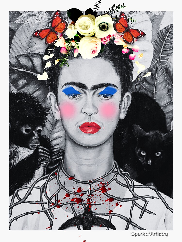 "Frida Kahlo meets Andy Warhol" Sticker for Sale by SparkofArtistry | Redbubble