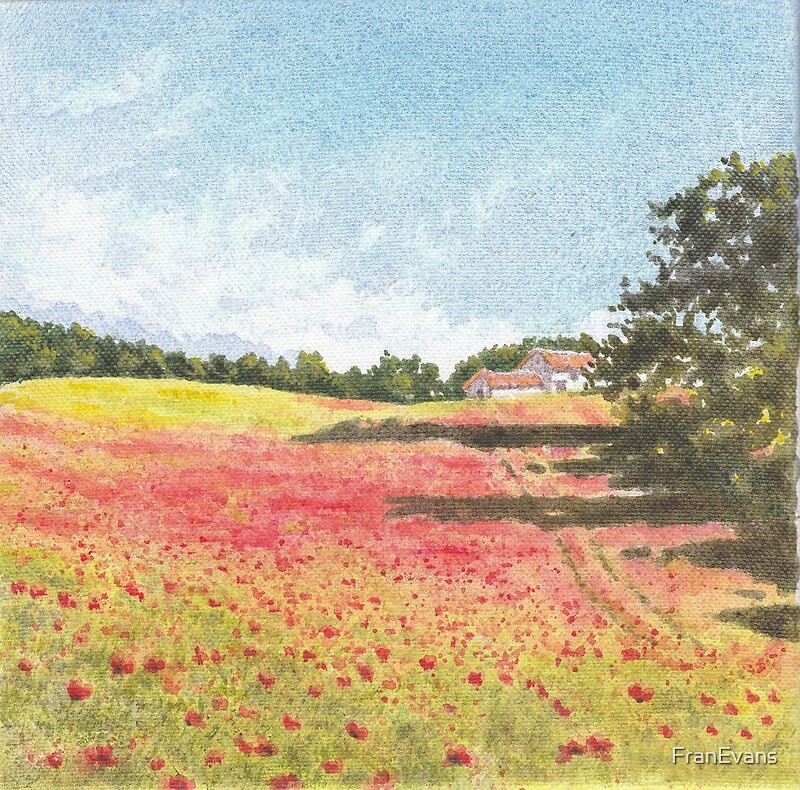 "Poppy Field Farm" by FranEvans | Redbubble