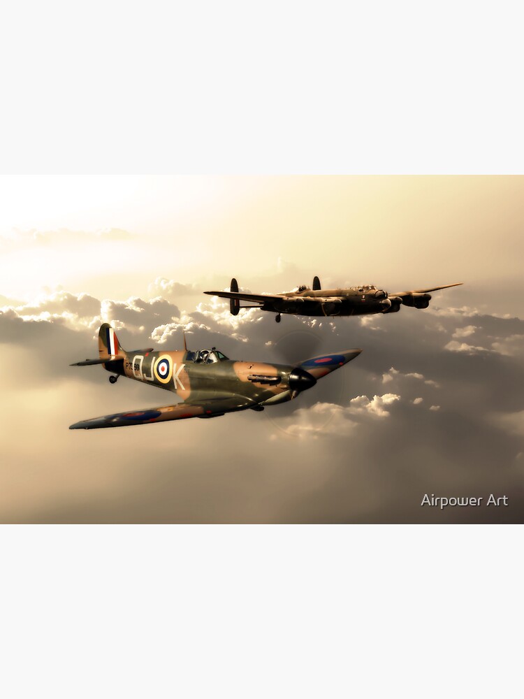 "BBMF Spitfire and Lancaster" Sticker for Sale by aviationart | Redbubble